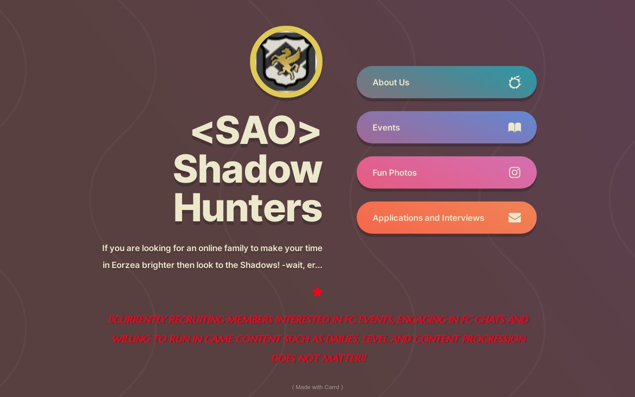 SAO FC Carrd